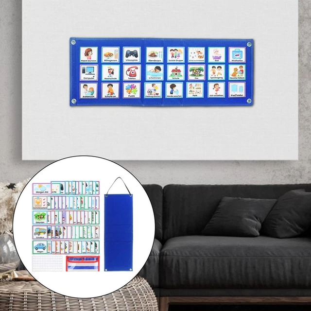 KIDS VISUAL SCHEDULE Calendar Daily Schedule Pocket Chart for Birthday ...