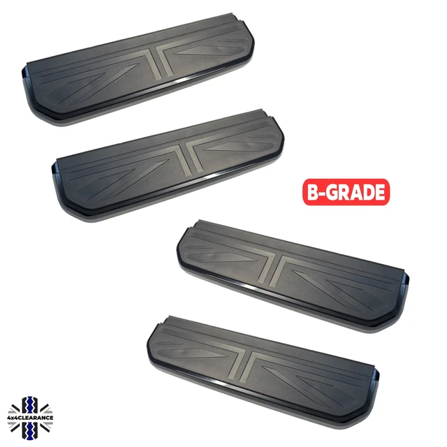 4X SIDE STEP foot plates for New Defender L663 fixed Black+ Union Jack ...