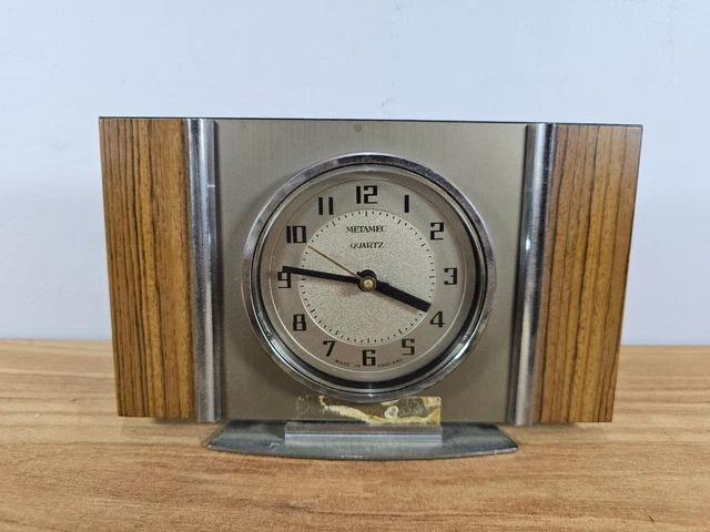 VINTAGE ART DECO Metamec Mantle clock with a quartz movement £19.99 ...