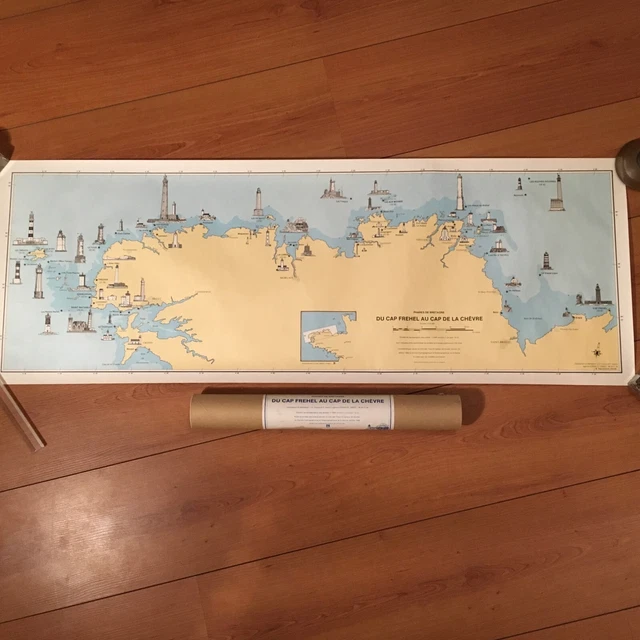 CARTE MARINE PHARES BRETAGNE Nord illustrée 1990/Finistere / Cotes ...