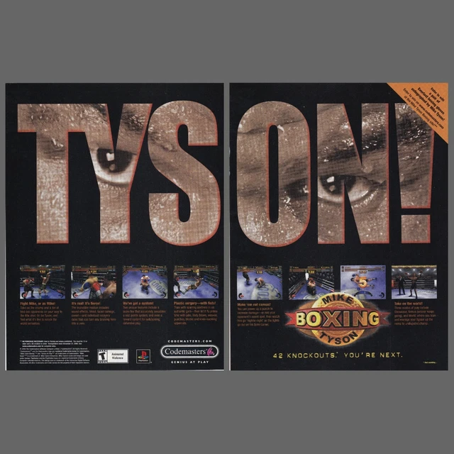 SONY PLAYSTATION PS1 MIKE TYSON BOXING videogame two-page magazine ...