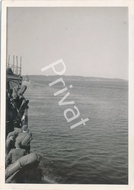 FOTO WKII WEHRMACHT Kielwasser Minensuchboot Oslo Fjord Norway L1.99 ...