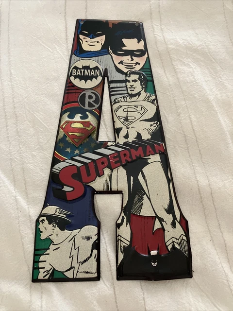 OPEN ROAD BATMAN Superman Metal Tin Letter A Sign Batman Robin DC ...