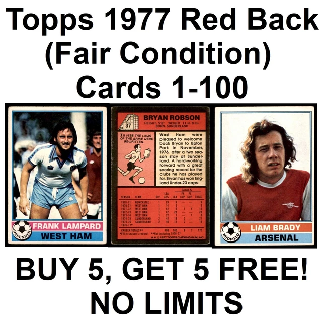 TOPPS 1977 FOOTBALL RED BACK CARDS 1 to 100 (F) *PICK THE CARDS YOU ...