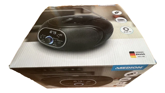 MEDION LIFE E65711 Boombox UKW Stereo Radio CD MP3 AUX USB AMS 2x 12W ...