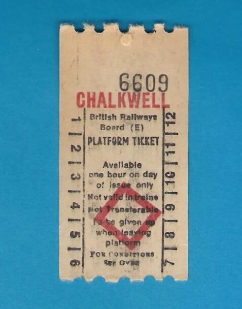 BRITISH RAILWAYS AA Machine Issued Platform Ticket - BRB(E) Chalkwell £ ...
