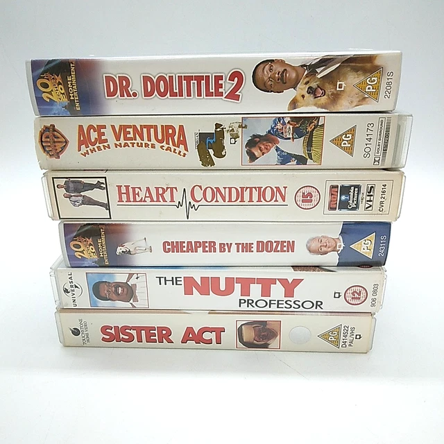 X6 VHS BUNDLE Comedy Films Sister Act/Ace Ventura/Heart Condition/Dr ...