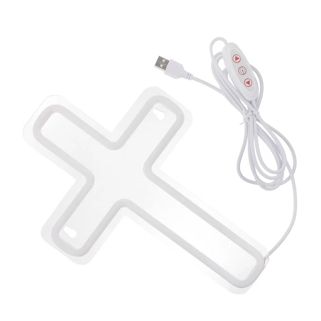 JESUS NEON SIGN: 11.4x7.9in Acrylic Cross Neon Sign Warm White - Jesus ...