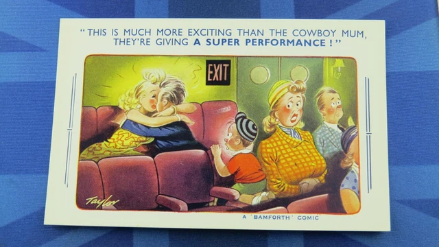 SAUCY BAMFORTH COMIC Postcard 1950s Cinema Picture Cowboy Film SUPER ...