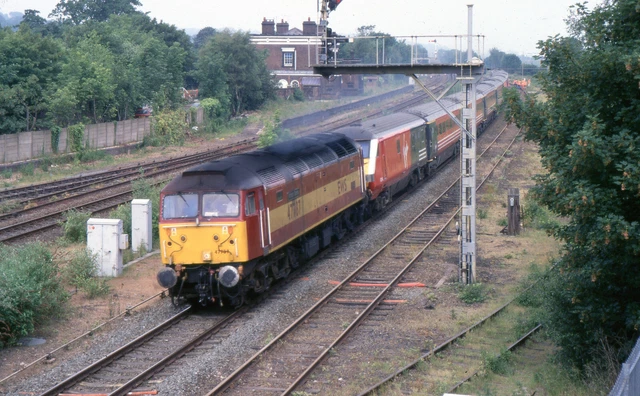 LARGE FORMAT ORIGINAL Diesel Railway Slide of Class 47 47787 Holywell ...