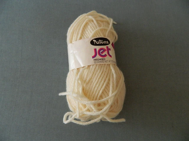 PATONS JET PURE New Wool Cream White 100 165 Vintage Yarn Made In ...