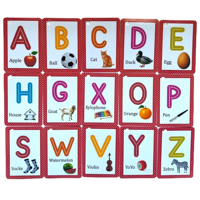 ALPHABET FLASH CARDS A-Z Kids Toddlers Educational Pre School Learning ...