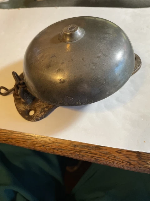 ANTIQUE VICTORIAN IRON & Brass Pull String Bell Hotel Servant Call Door ...