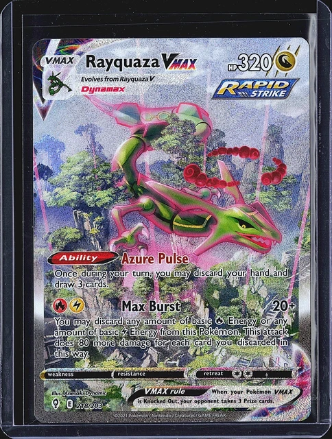 POKÉMON TCG RAYQUAZA VMAX Evolving Skies 218/203 Holo Secret Rare $455.00 - PicClick CA
