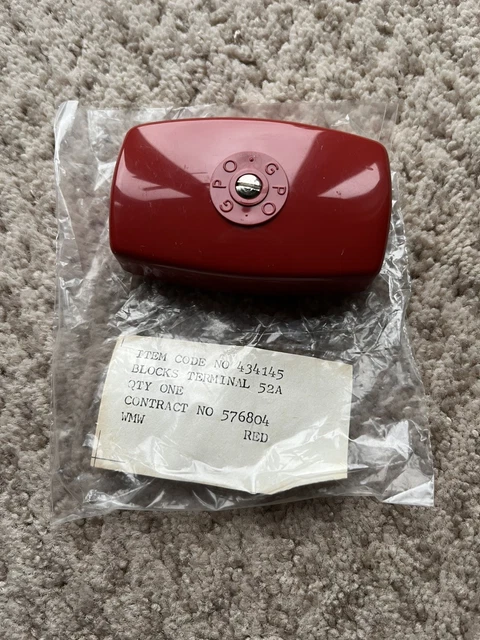 VINTAGE GPO TELEPHONE Block Terminal 52a / Junction Box - Red - New Old ...