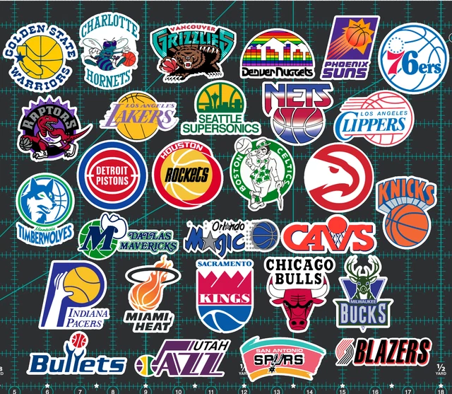 29 RETRO 80'S/90'S NBA Logo Sticker Pack - Clear, Holographic, or White ...