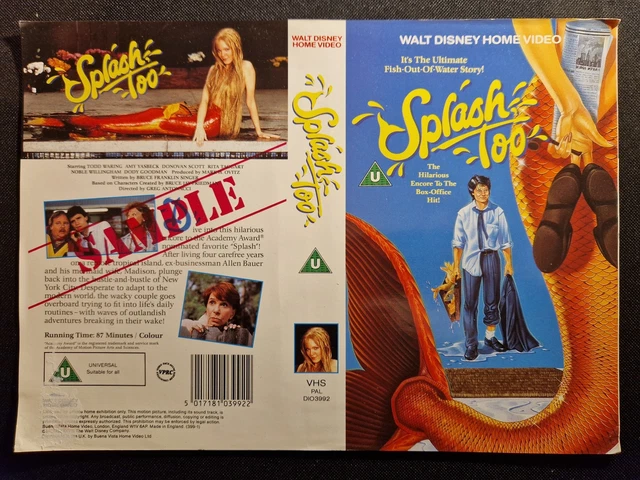 SPLASH TOO - Walt Disney - Promo Sample Video Sleeve/Cover #B18159 £1. ...