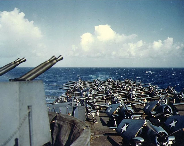 COLOR WW2 Photo, USS Essex Flight Deck WWII US Navy World War Two USN £ ...