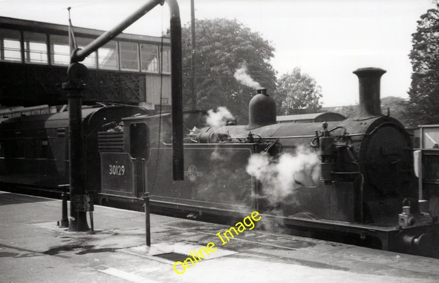 RAILWAY PHOTO LSWR / SR M7 0-4-4T 30129 unknown station c1963 £3.00 ...