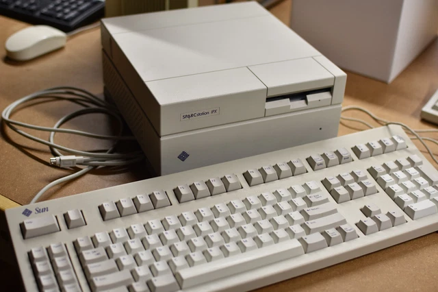 SUN SPARCSTATION IPX 4/50 UNIX Keyboard Mouse ZuluSCSI 64MB Restored ...