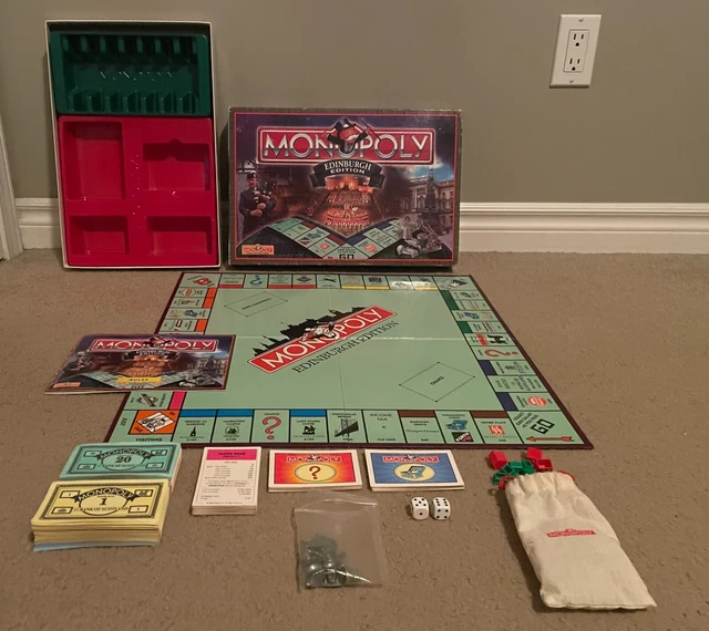 VINTAGE 1998 MONOPOLY board game Edinburgh Edition 100% complete ...