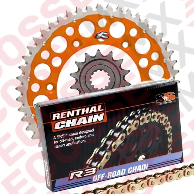 KTM SXF250 RENTHAL Kit de Cadena y Piñón R3 Tórica Trasero Naranja ...
