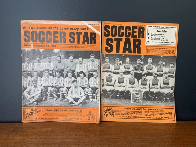 SOCCER STARS MAGAZINES 1960s 2x Sheffield Wednesday FC Team Photos ...
