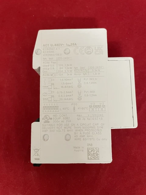 2 POLE MODULAR Heating Contactor HC25-20 IMO 25A 230VAC $66.32 ...