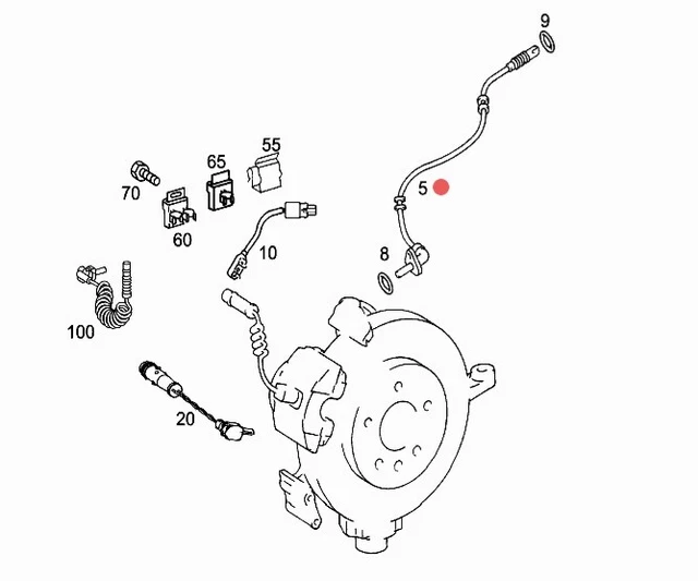 MERCEDES W463 G-CLASSE Sensore Rpm Velocita Abs Anteriore Oem ...