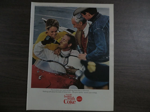 1965 COCA COLA Full Page Color Magazine AD Racing Scene £3.29 - PicClick UK