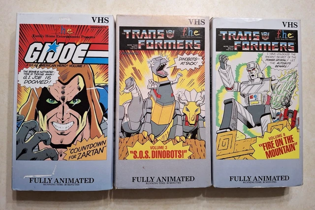 VINTAGE TRANSFORMER GI Joe G1 VHS Lot Cartoons 1980s Dinobots Fire on ...