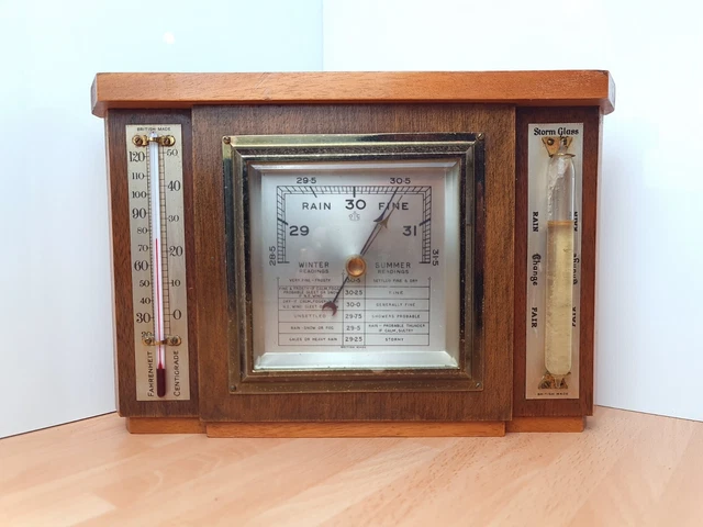 WALKER AND HALL Old Barometer Thermometer Storm Glass Wall Hanging EUR ...