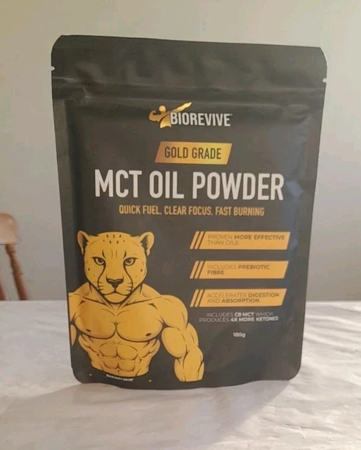 BIOREVIVE MCT OIL Powder Gold Grade Quick Fuel Clear Focus Fast Burning ...