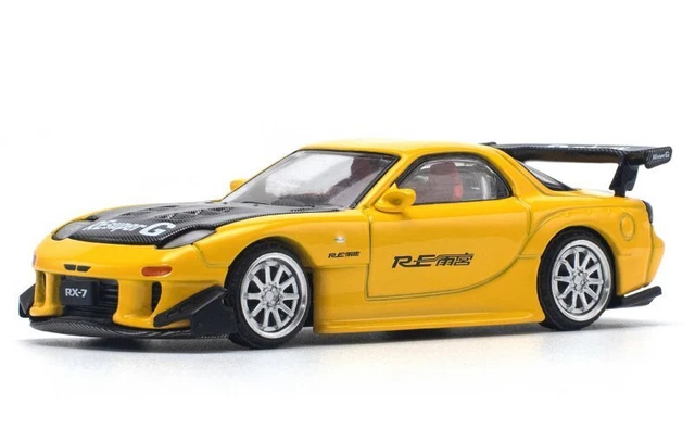 MAZDA RX-7 (FD3S) RE-Amemiya Widebody - yellow - PopRace 1:64 EUR 20,90 - PicClick FR