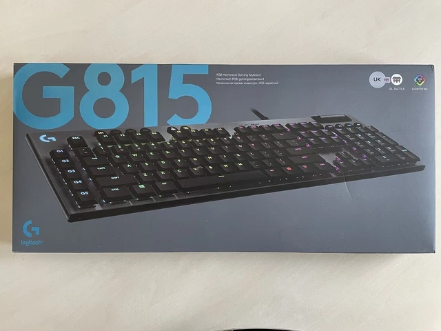 LOGITECH G815 LIGHTSYNC Wired Gaming Keyboard GL Tactile Switch UK ...