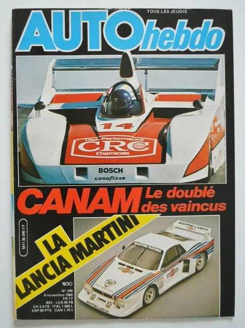 CAR HEBDO N°240 November 1980 CANAM Lancia Martini Walter Rohrl $12.00 ...