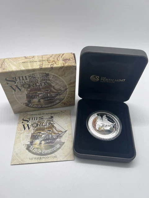 PERTH MINT 1OZ Silver Proof Coin USS Constitution ships that changed ...