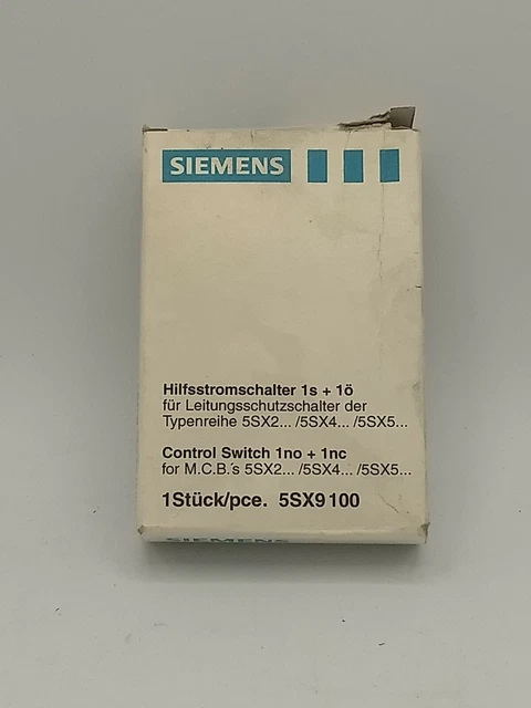 SIEMENS 5SX9100 AUXILIARY Contact Block For 5SX2 CIRCUIT BREAKER $17.50 ...