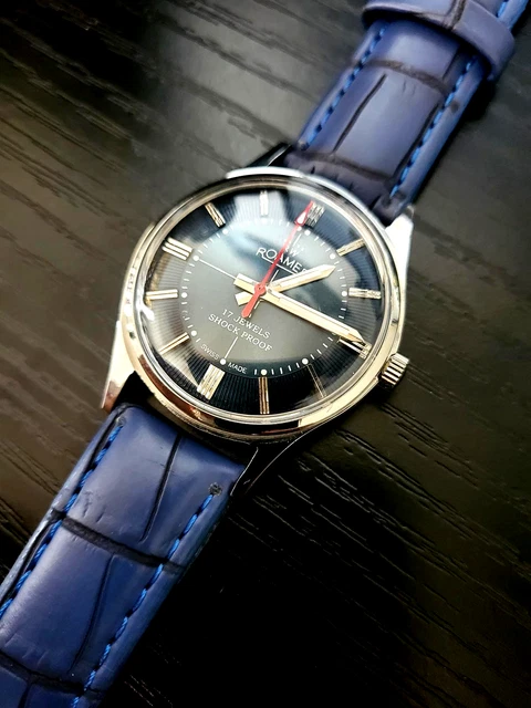 NUOVO OROLOGIO DA Uomo Meccanico Vecchio Stock Vintage Roamer FHF ST96 ...
