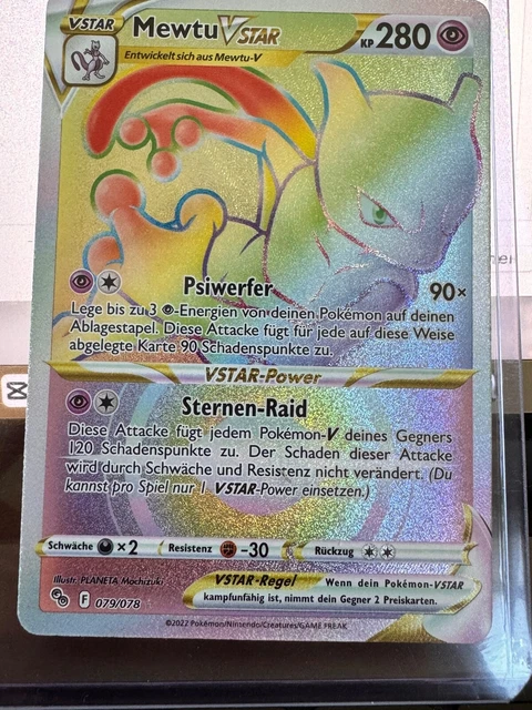POKEMON MEWTWO MEWTU VSTAR VASTRO Rainbow Regenbogen Mint Pokemon Go ...