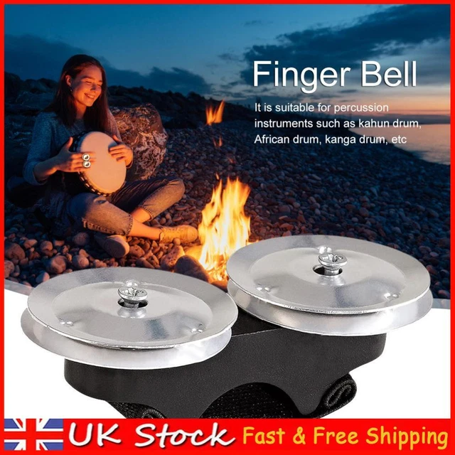 FINGER JINGLE TAMBOURINE Metal Bell African Drums for Cajons Bongos ...