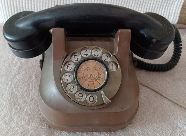 VINTAGE ROTARY dial telephone metal case plastic handle for restoration ...