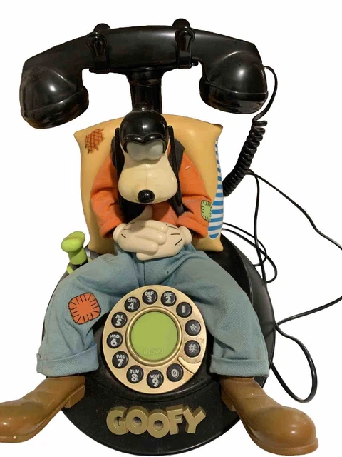 VINTAGE DISNEY GOOFY Talking Telephone Animated Corded Landline Phone ...