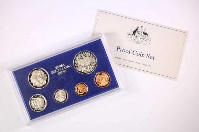 1984 ROYAL AUSTRALIAN Mint 6 Coin Blue Proof Set - with Foam & COA D5-1956 EUR 2,60 - PicClick IT