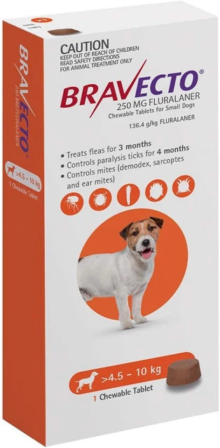 BRAVECTO FOR SMALL Dogs 4.5 to 10 Kg Orange Pack 1 Chew $78.18 ...