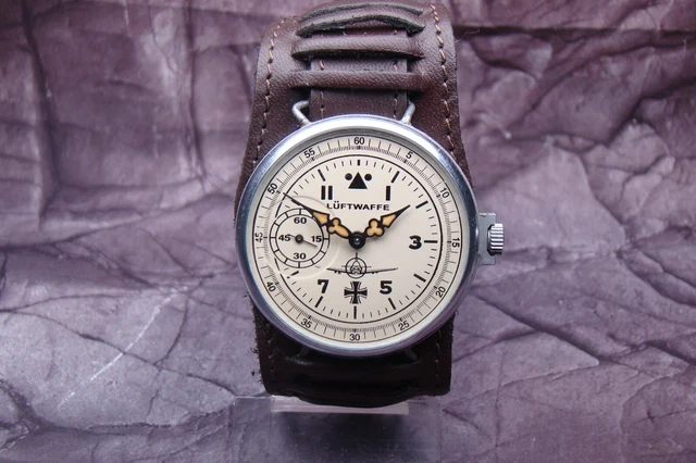 GERMAN PILOT LUFTWAFFE MILITARY WATCH WAR2 WW2 TYPE SERVICED WORKING w ...