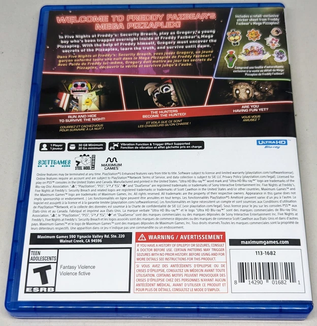 FIVE NIGHTS AT Freddy's Security Breach ( PS5 ) FNAF $49.99 - PicClick CA