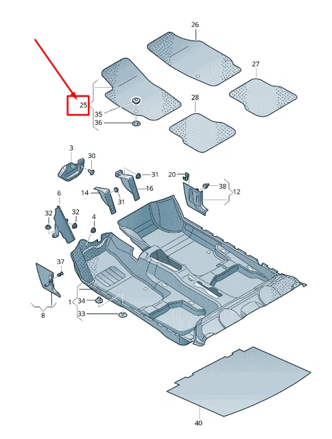 TAPIS DE SOL avant gauche SKODA RAPID NH RHD 5JC864435CNR NEUF ORIGINE EUR 60,27 - PicClick FR