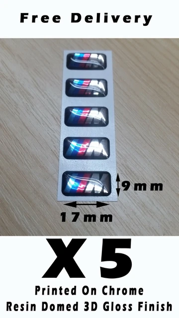 5 M TEC M Sport Sticker Badges Printed On Chrme Domed Gloss Finish 17mm ...