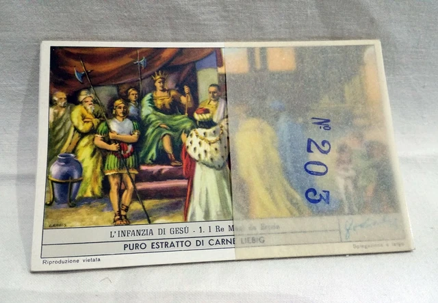 FIGURINE LIEBIG SERIE 203 L'infanzia Di Gesu' Lievito Brodo Dado ...